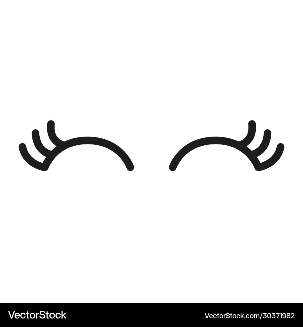 Cute cartoon eyes with lashes Royalty Free Vector Image