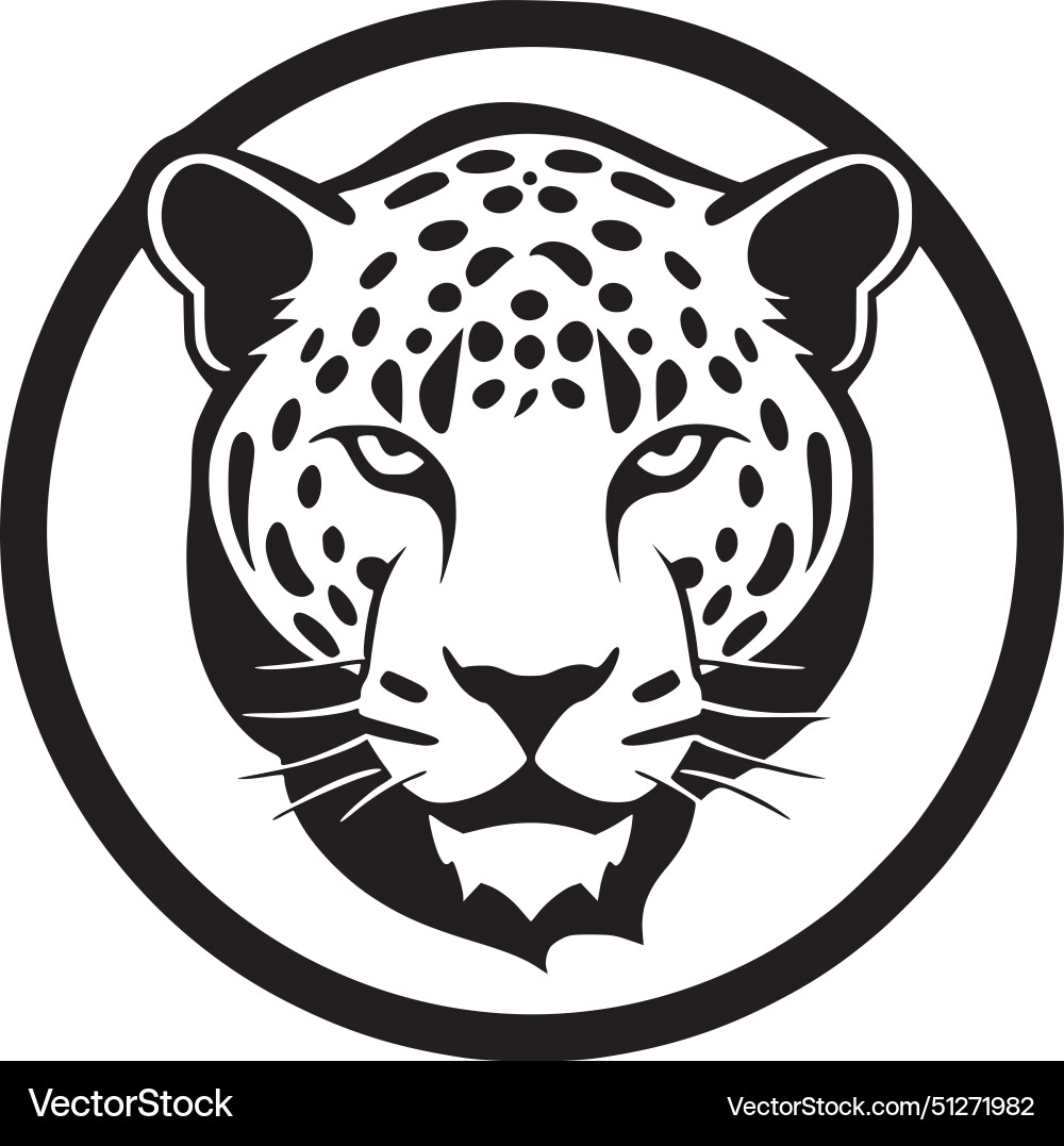 Leopard - black and white Royalty Free Vector Image