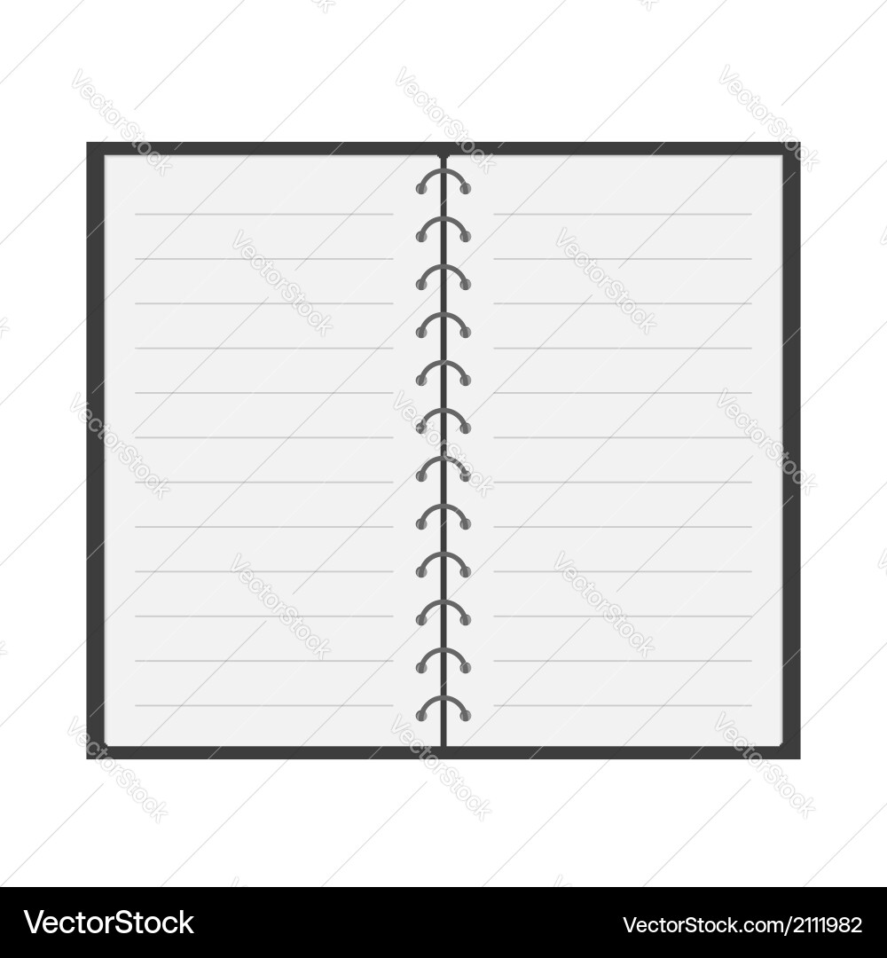 Open Notebook Paper Premium Vector | Vector Single Cartoon Spiral
