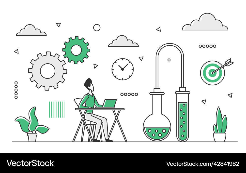 Science chemistry laboratory experiment Royalty Free Vector