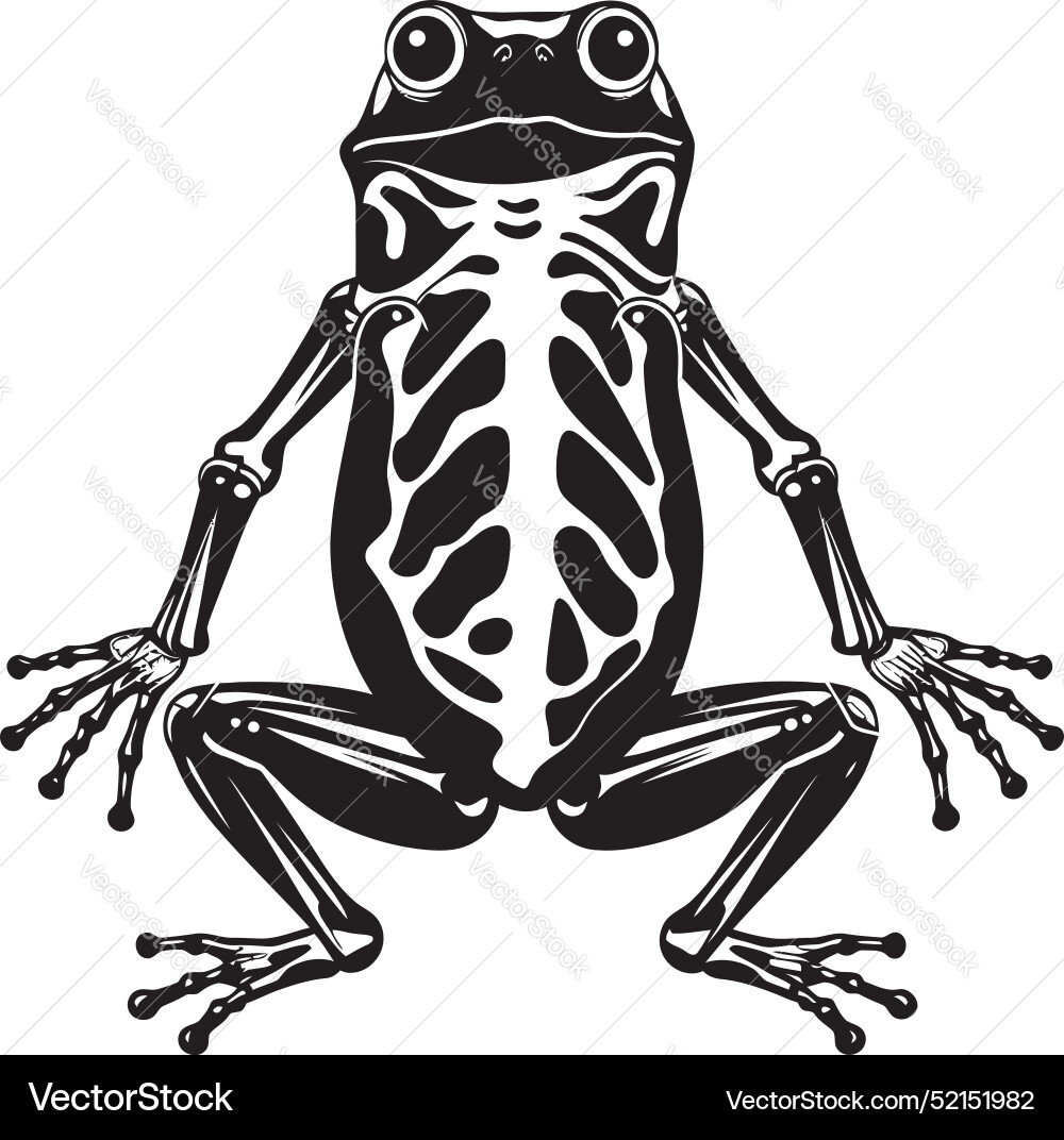 Spectral skeletal symphony skeleton frog logo Vector Image