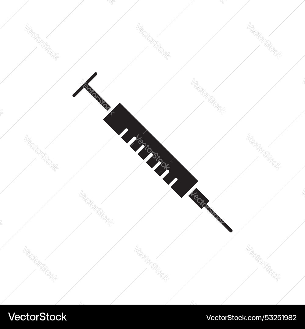 Syringe icon set inject needle vaccine symbol Vector Image