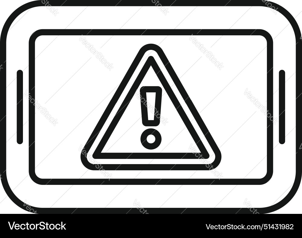 Warning exclamation sign on smartphone screen icon