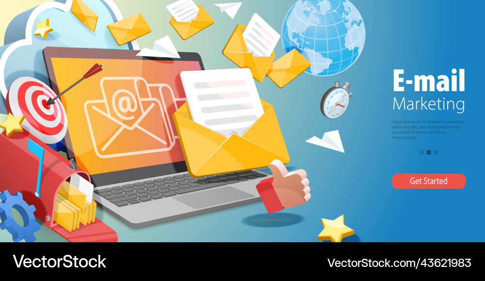 3d conceptual of e-mail Royalty Free Vector Image