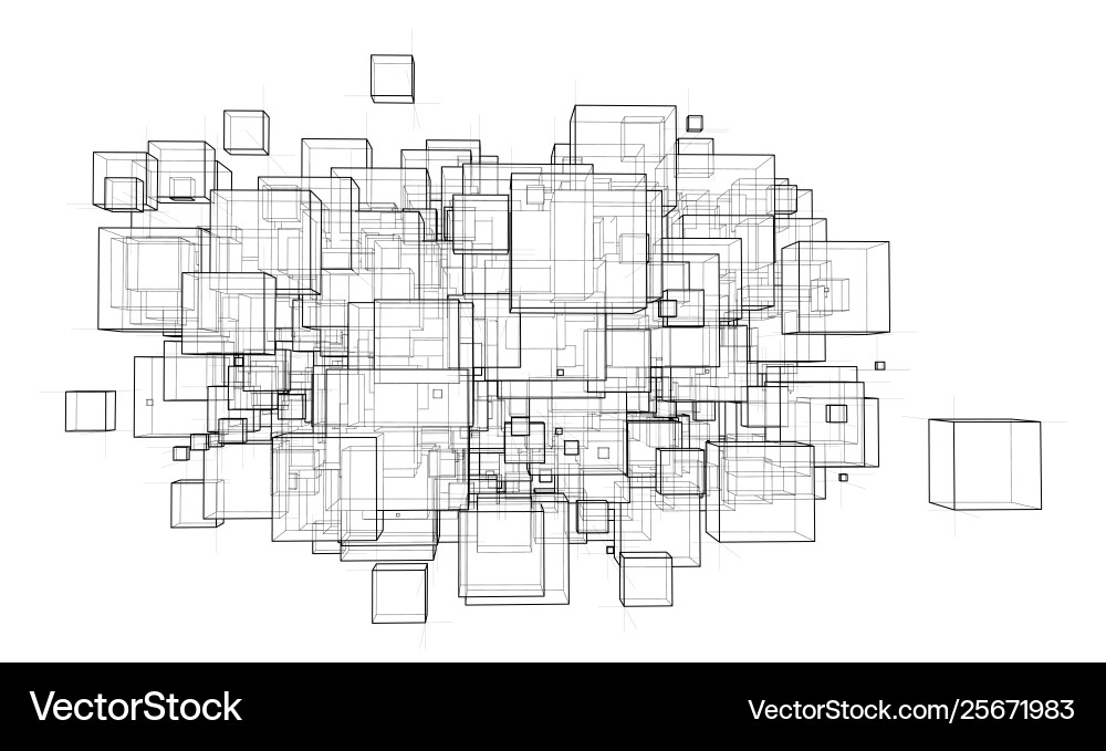 Abstract boxes background Royalty Free Vector Image