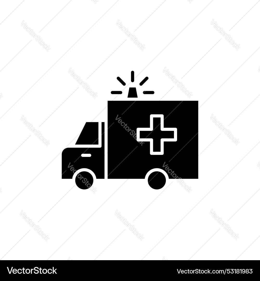 Ambulance icon set emergency rescue van Royalty Free Vector