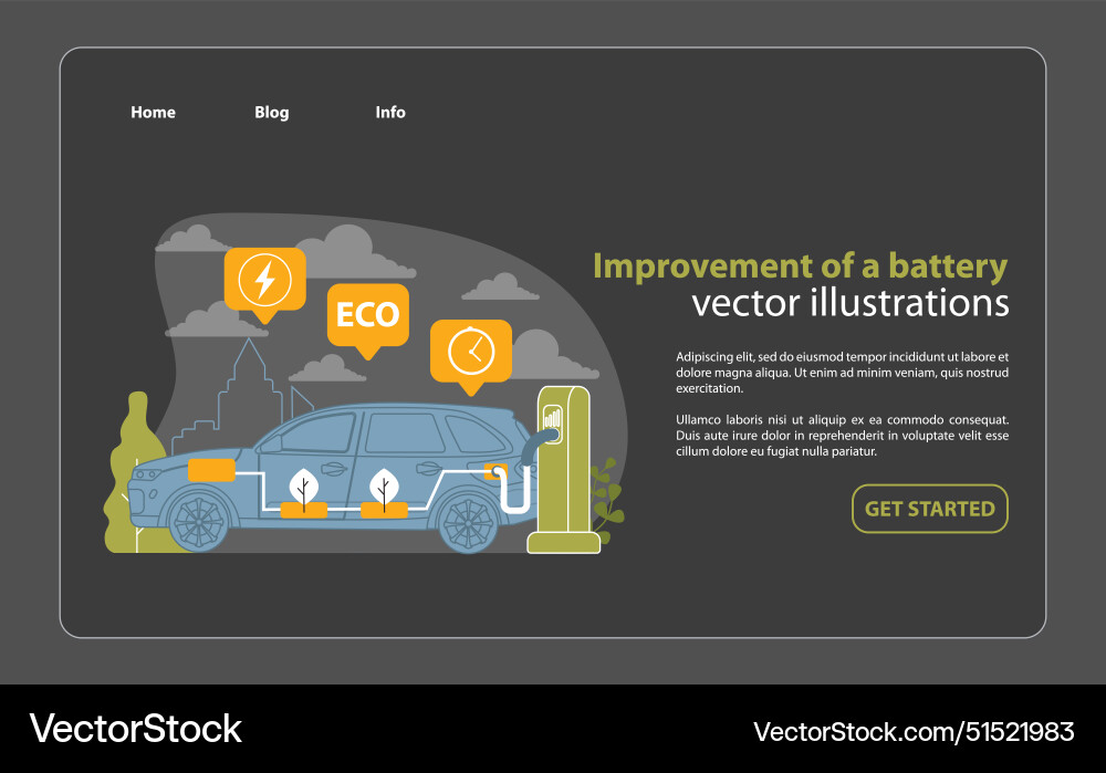 Battery technology advancement Royalty Free Vector Image