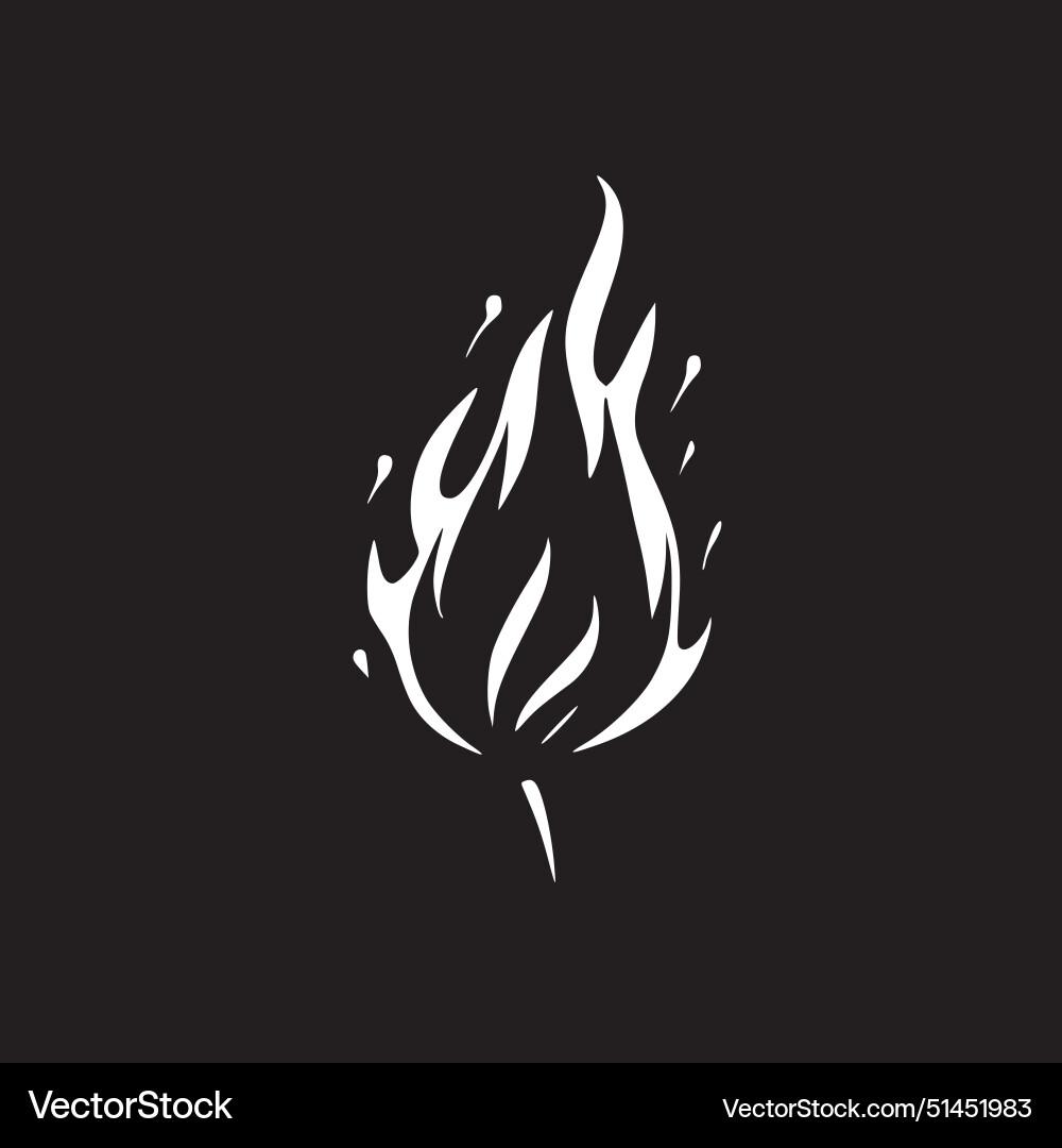 Fire - black and white isolated icon Royalty Free Vector