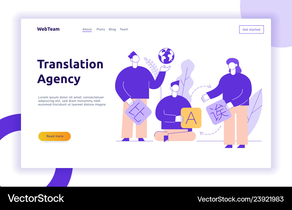 Flat line translation design concept Royalty Free Vector
