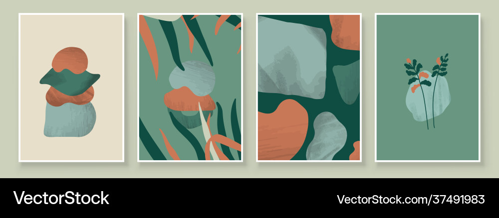 Green abstract botanical organic art Royalty Free Vector