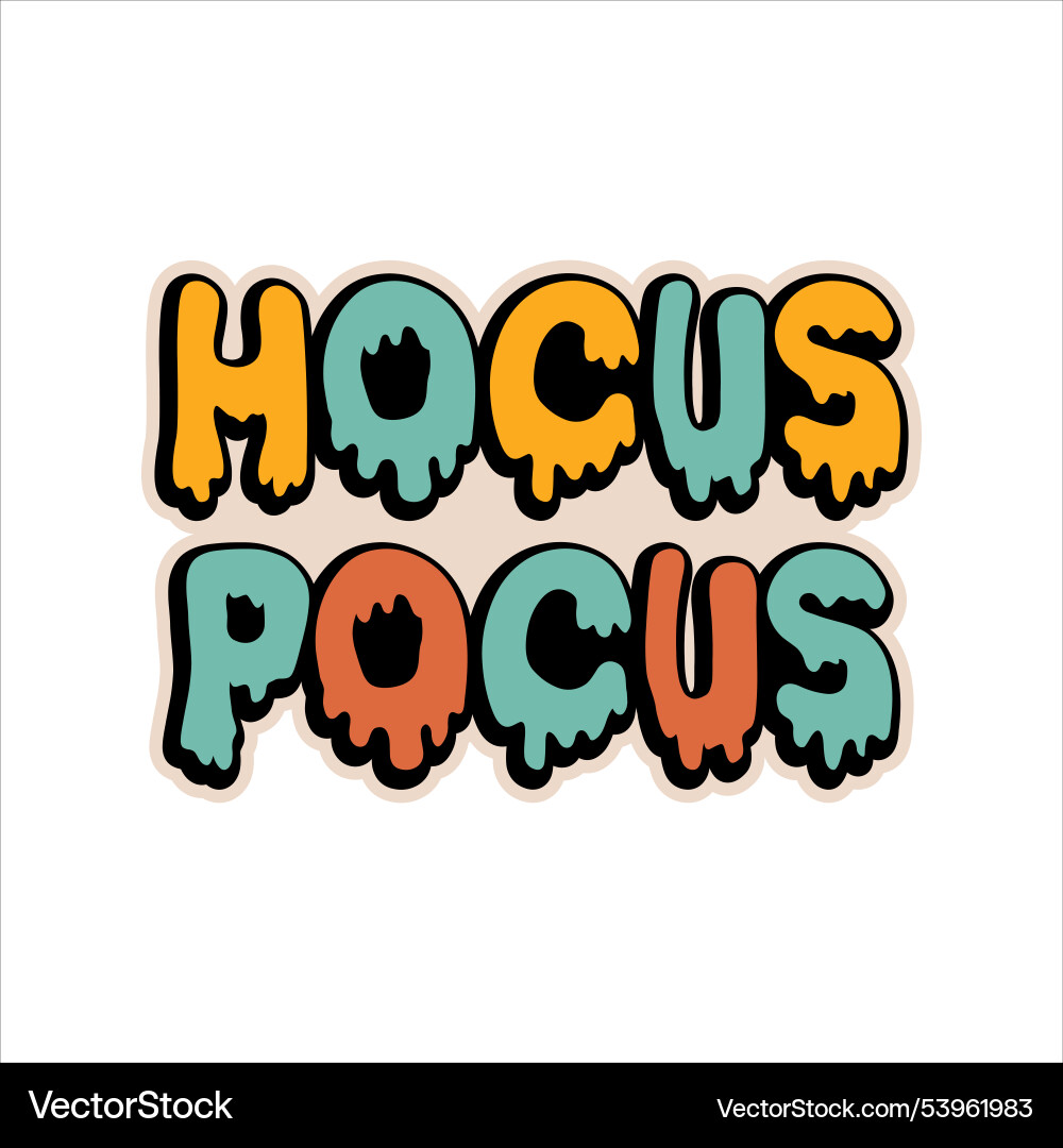 Hocus pocus halloween typography design Royalty Free Vector