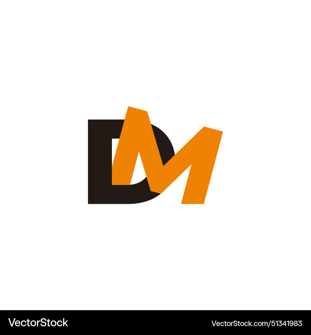 Letter dm simple doodle font colorful logo Vector Image