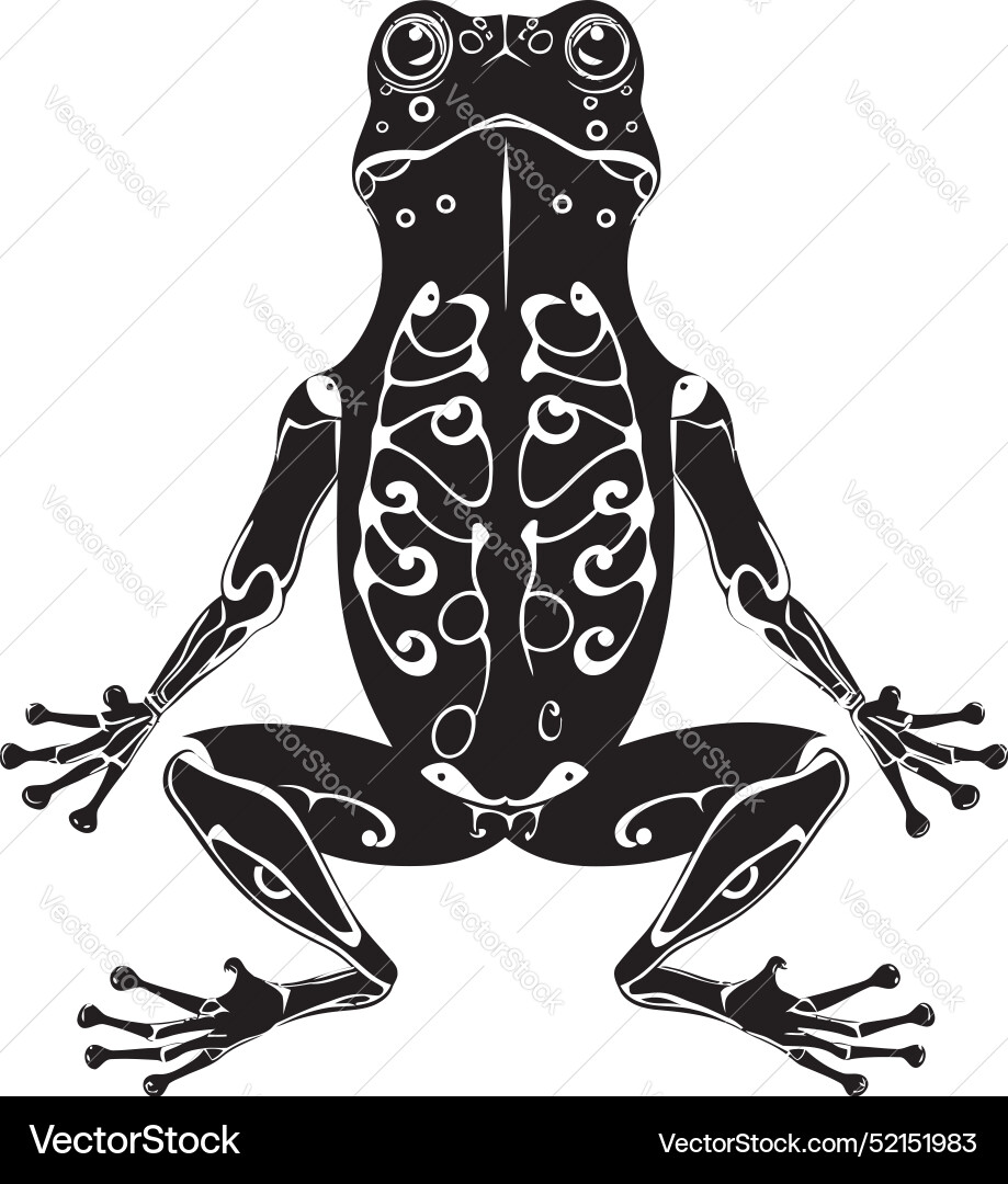 Ribbit residue frog skeleton logo emblem ghostly Vector Image