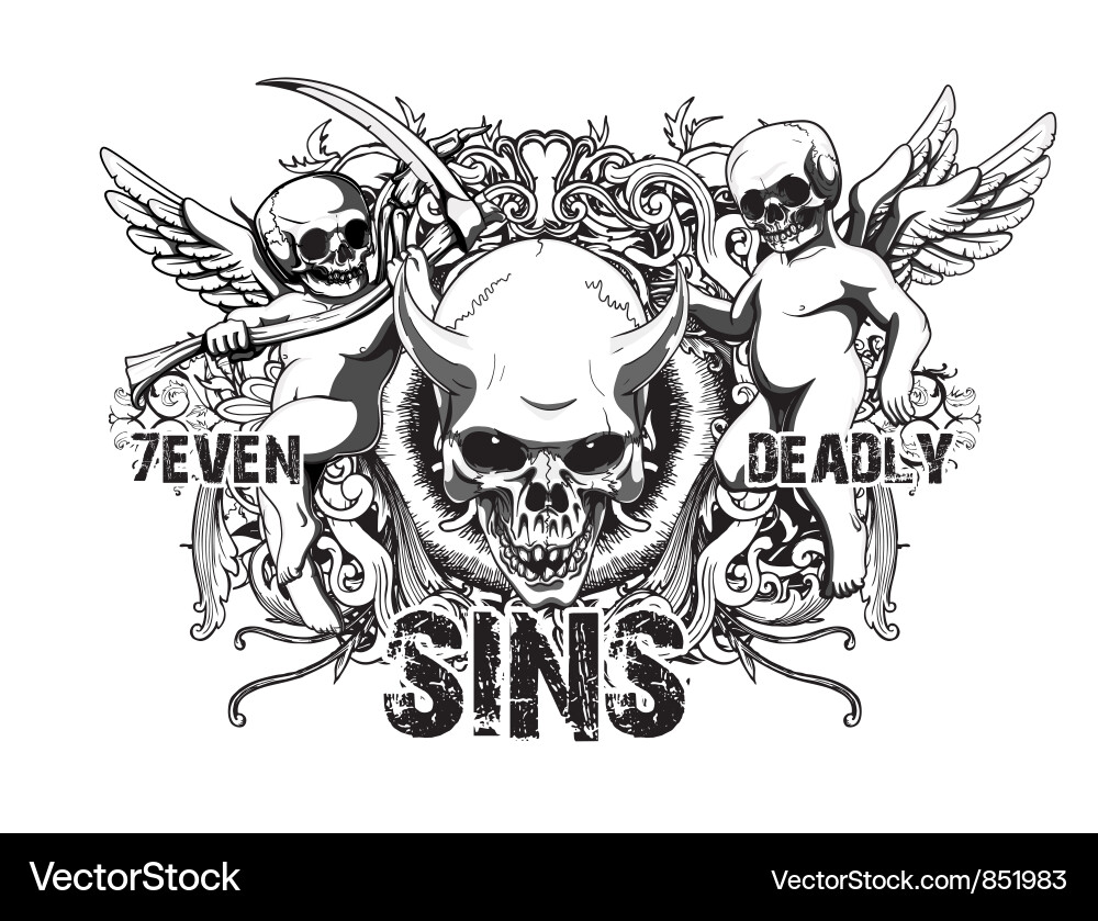 Skull Angel Motif Royalty Free Vector Image - VectorStock