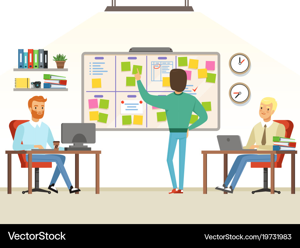 Team Planning Board with Task Management Vector Image