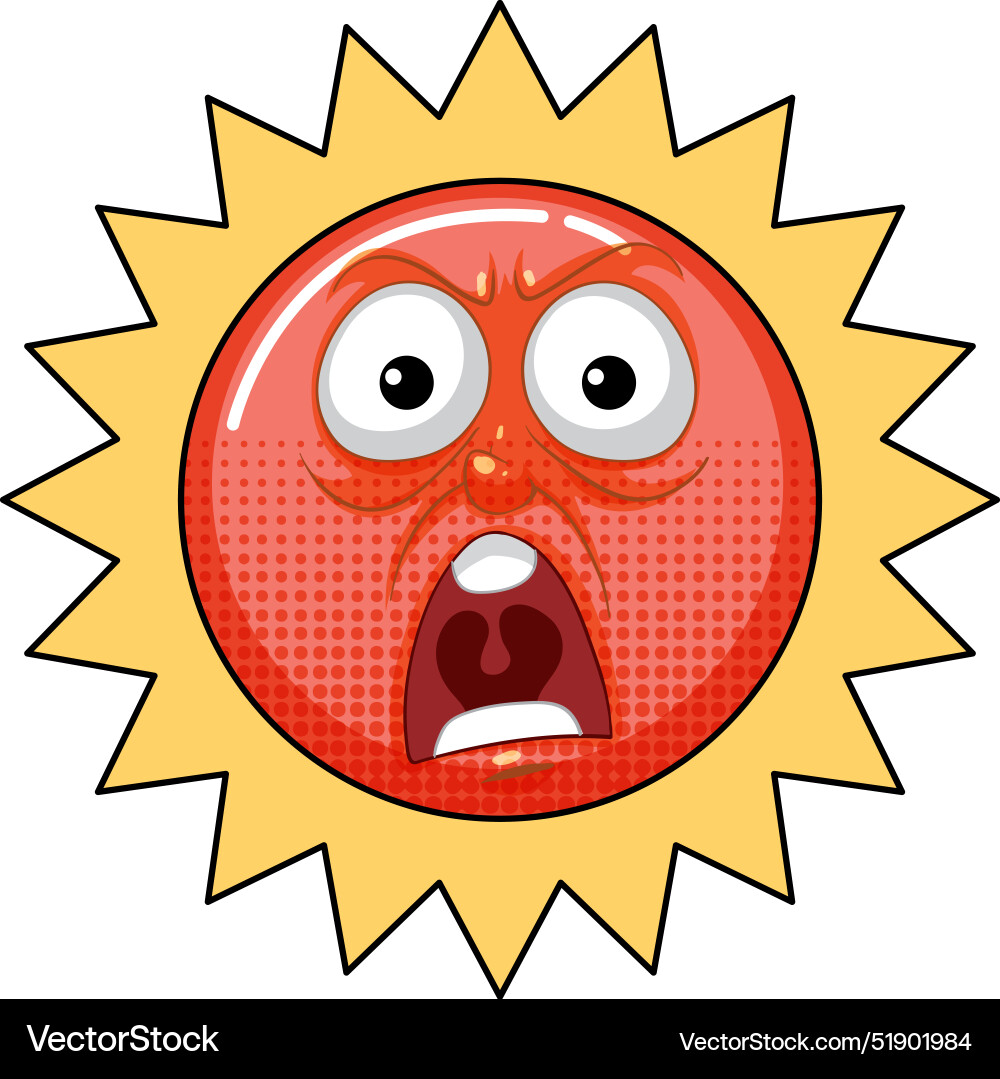 A furious sun with an angry expression Royalty Free Vector