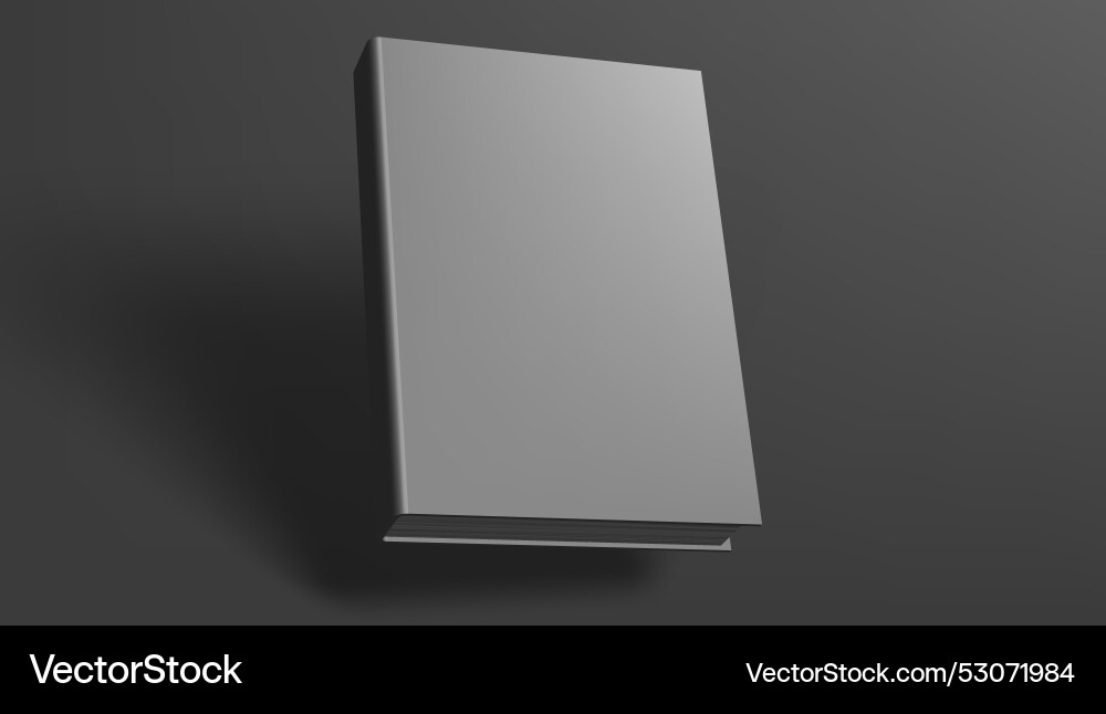 Blank black book cover with shadows for branding Vector Image