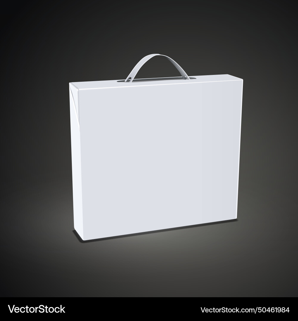 Blank package box with handle Royalty Free Vector Image