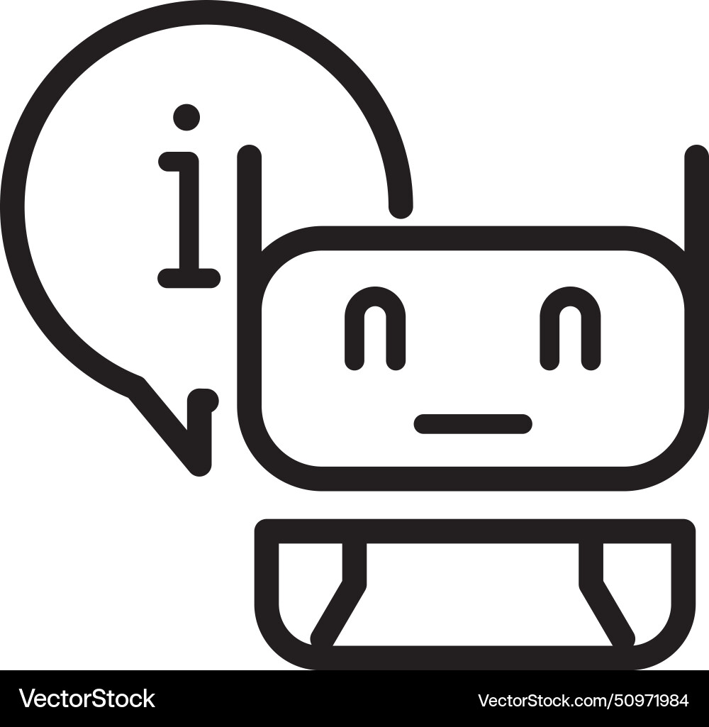 Chatbot service lineal icon Royalty Free Vector Image
