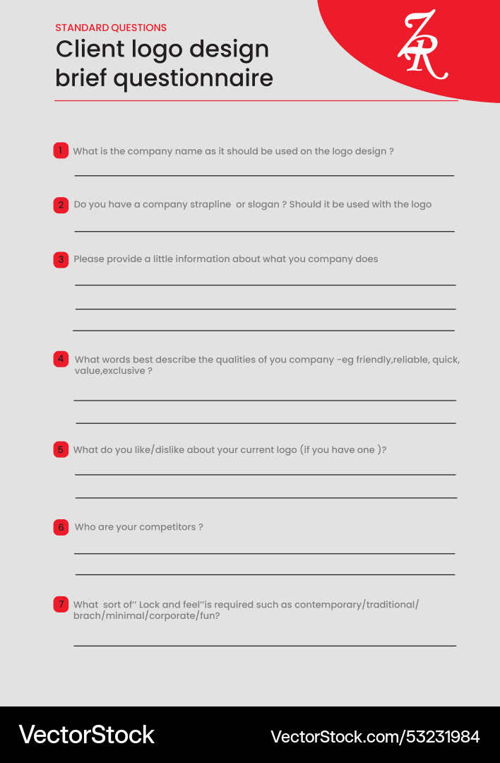 Corporate template design brief form lay Vector Image