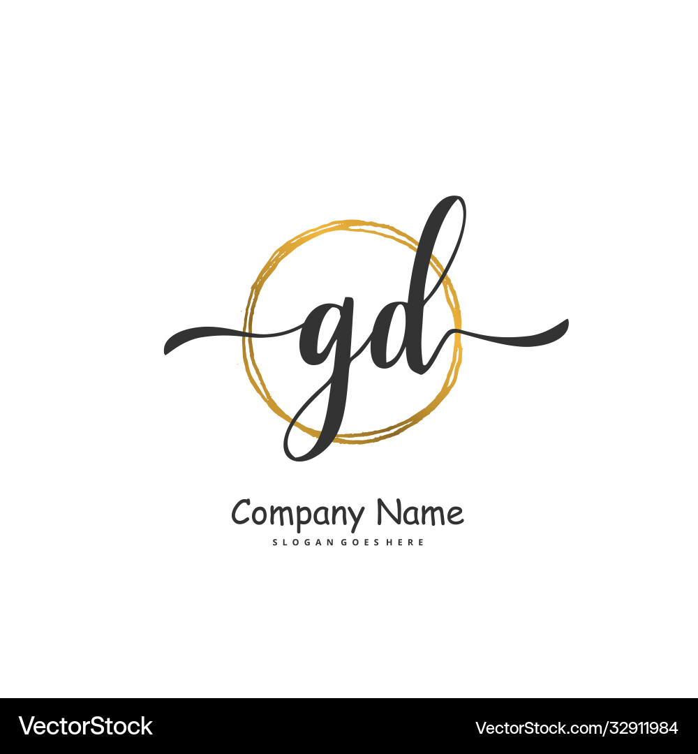 G d gd initial handwriting and signature logo Vector Image
