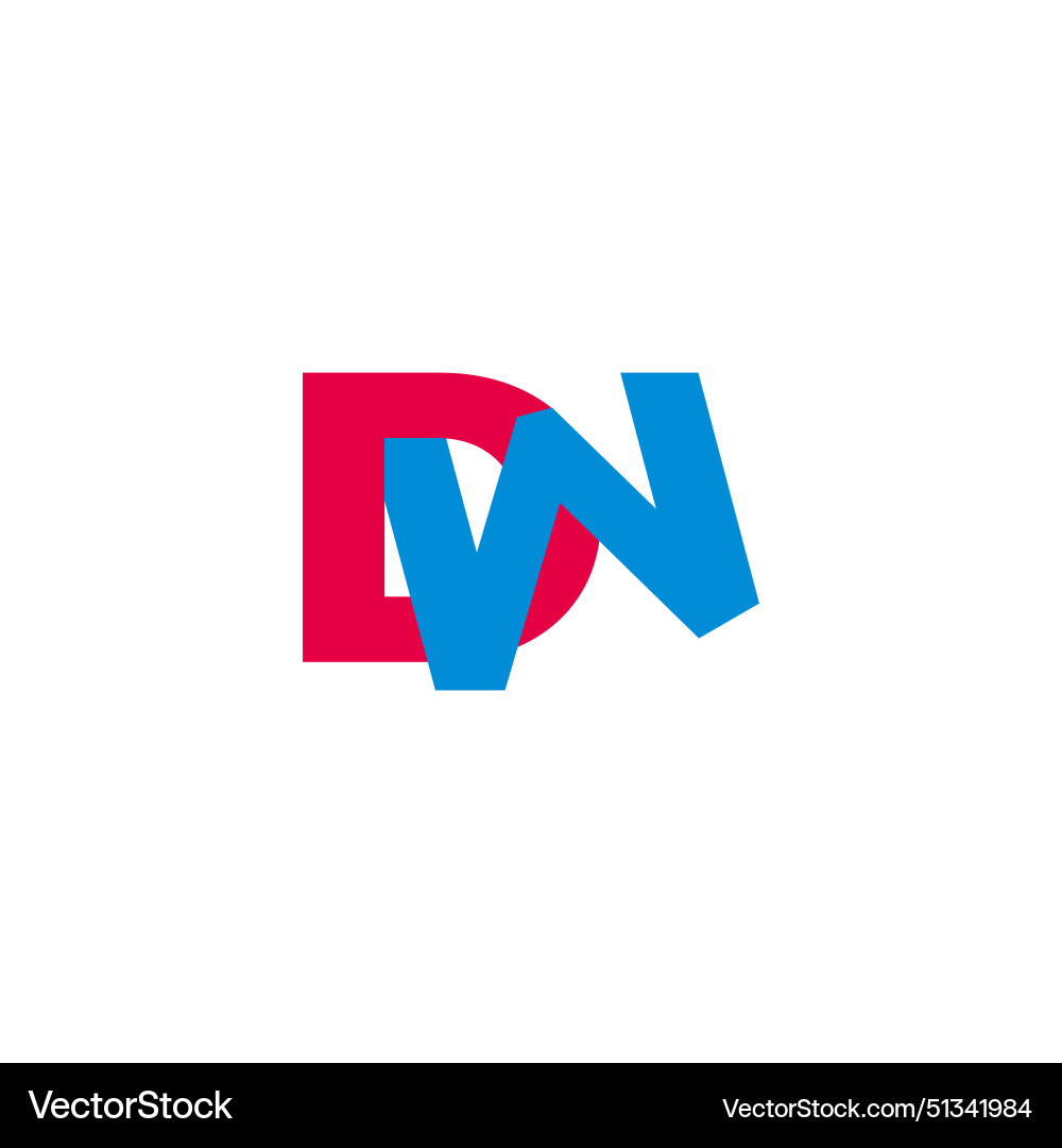 Letter dw simple doodle font colorful logo Vector Image