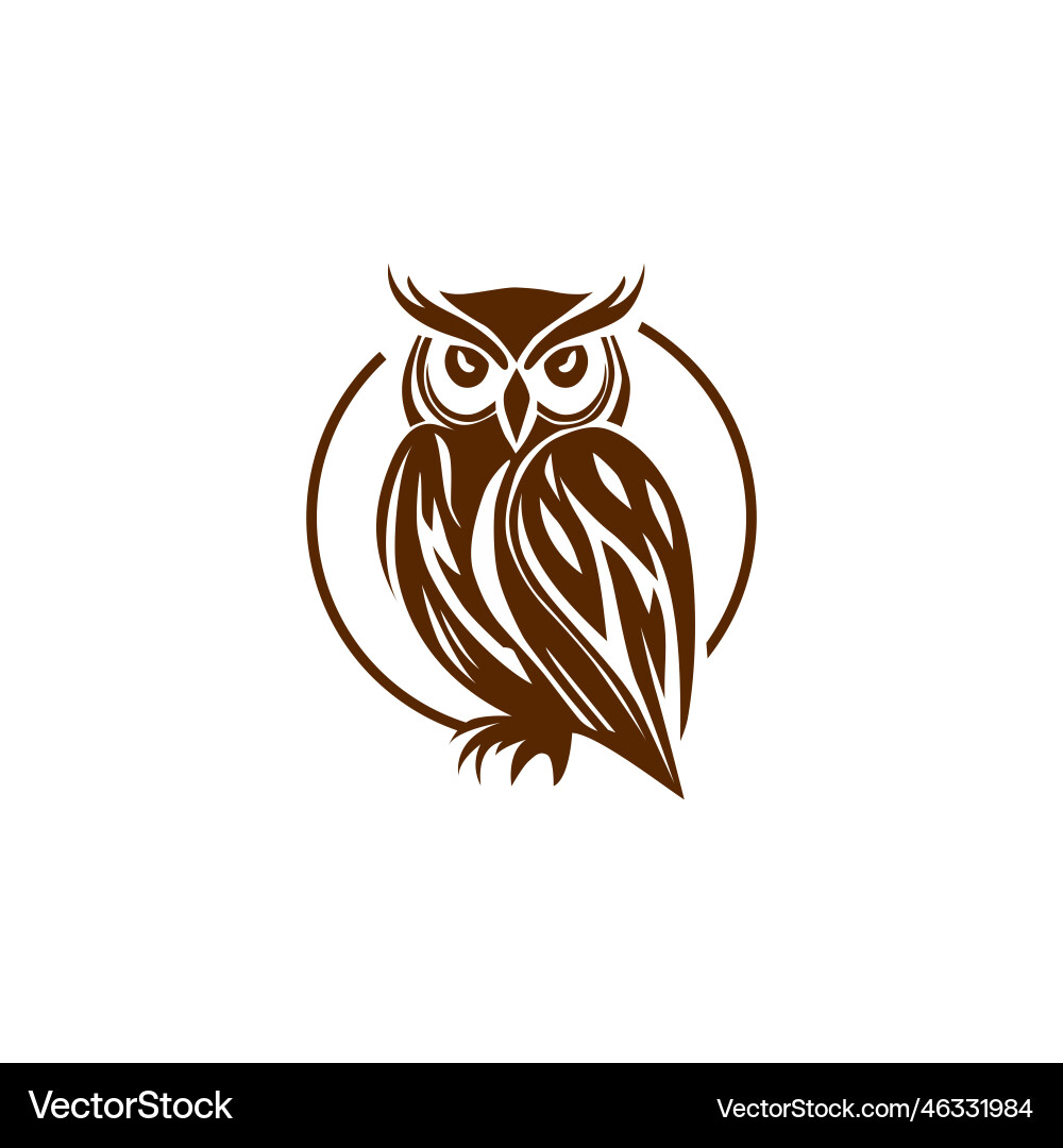 Owl bird animal wild logo Royalty Free Vector Image