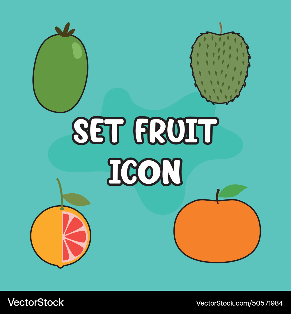 Set of fruit icons Royalty Free Vector Image - VectorStock