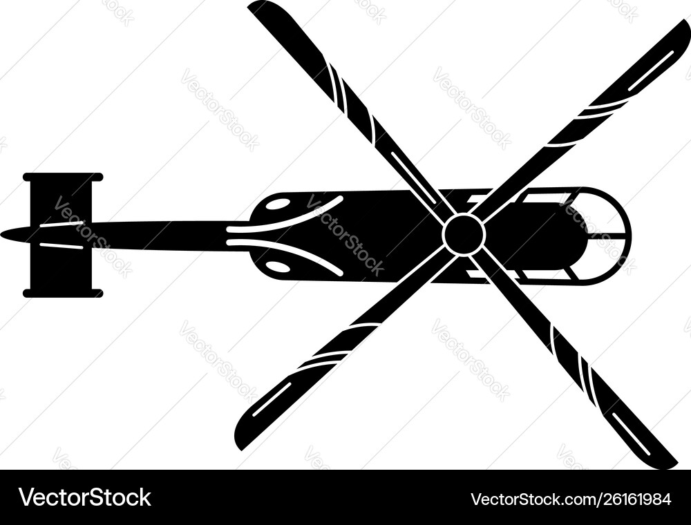Top view helicopter icon simple style Royalty Free Vector