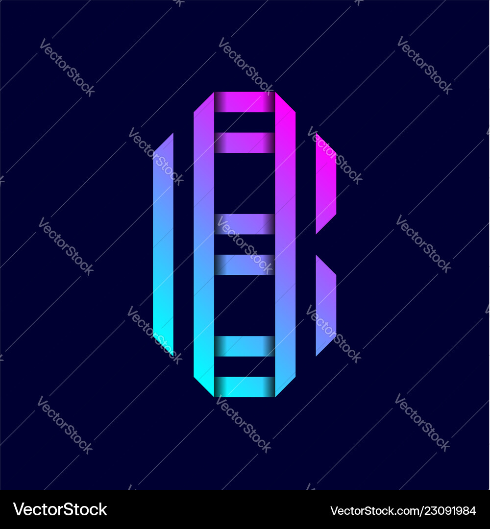 Trend colored letter folded from paper tapes Vector Image