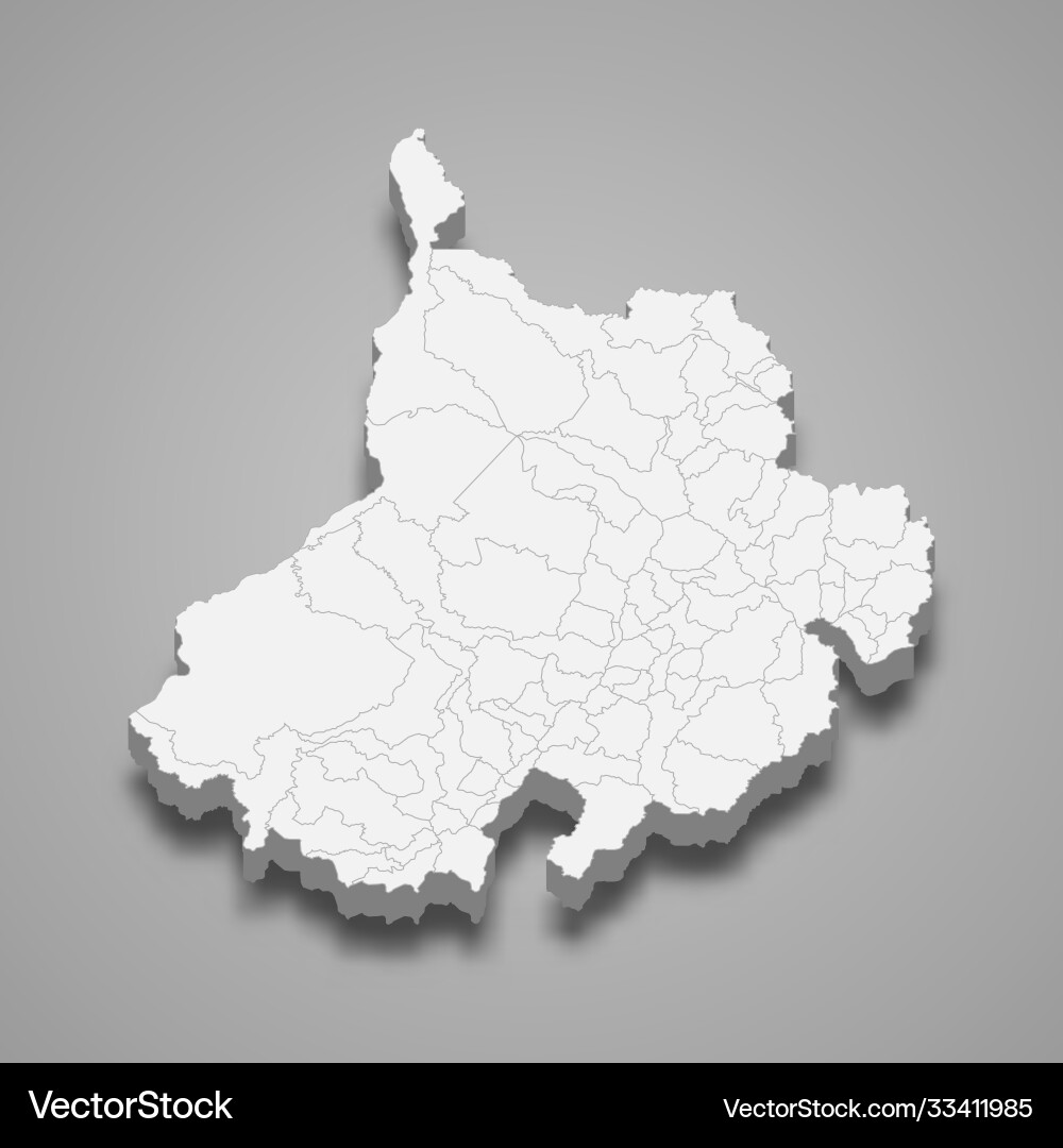 3D Map of Santander, Colombia Royalty Free Vector Image