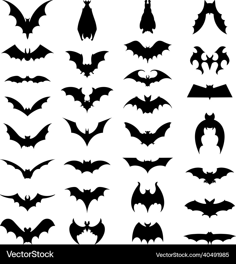 Bat Icons - Gothic & Halloween Royalty Free Vector Image