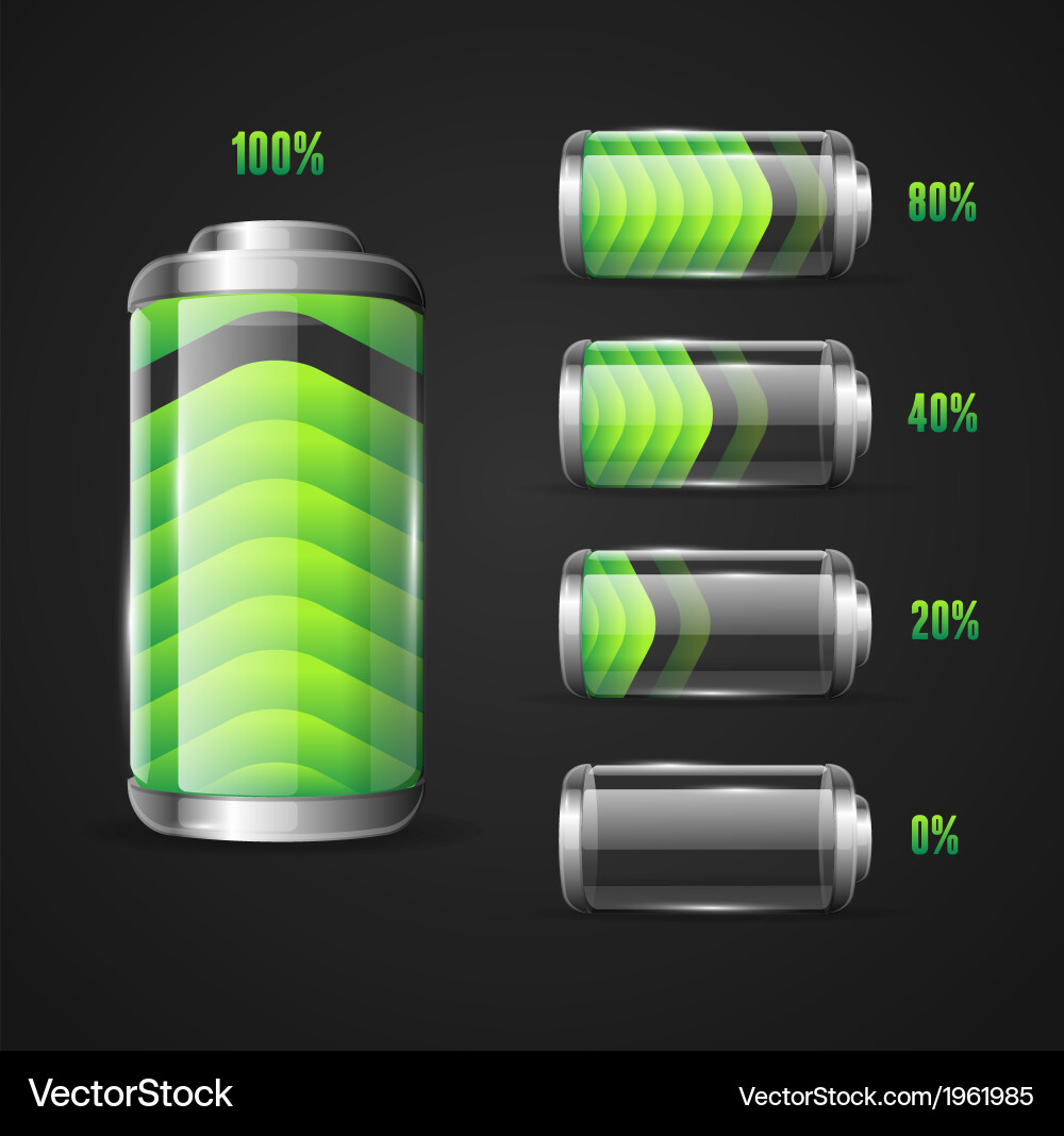 Battery full level indicator Royalty Free Vector Image