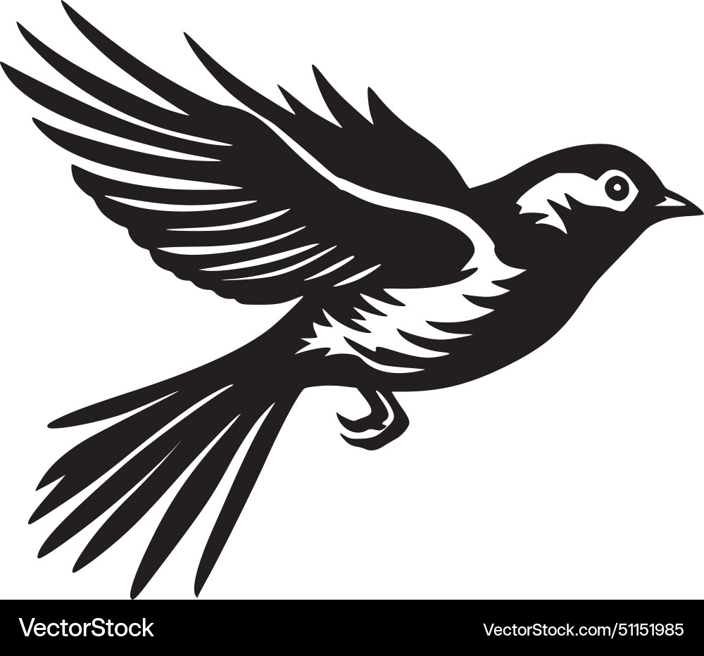 Bird - black and white Royalty Free Vector Image