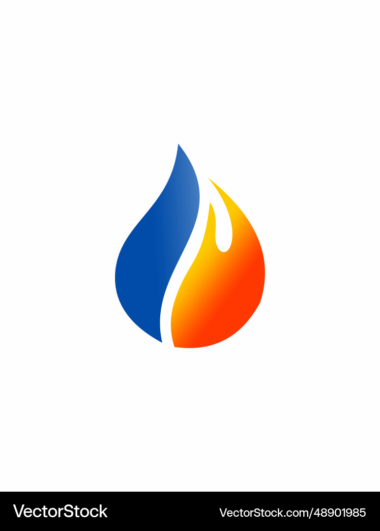 Fire & Water Logo - Abstract Element Vector Image