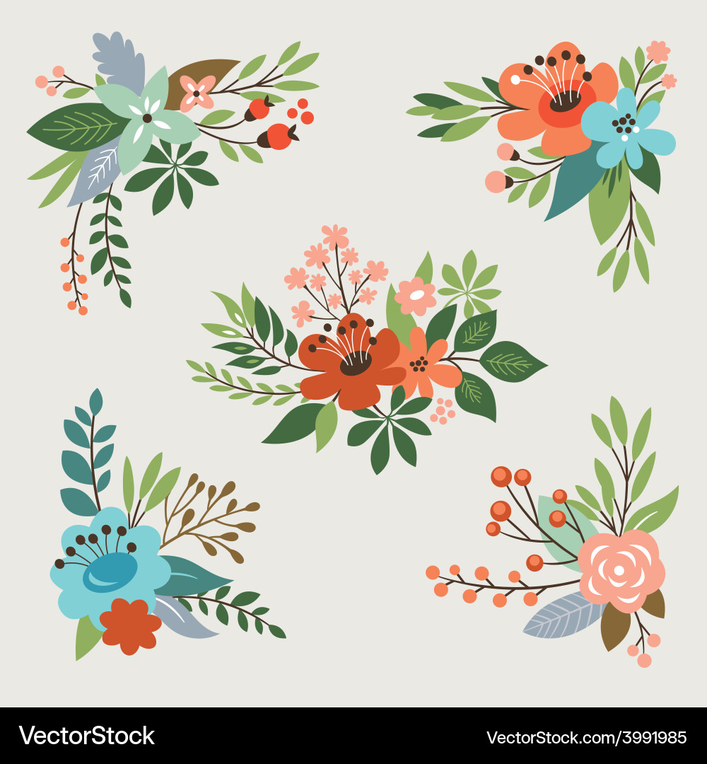 Floral design elements Royalty Free Vector Image