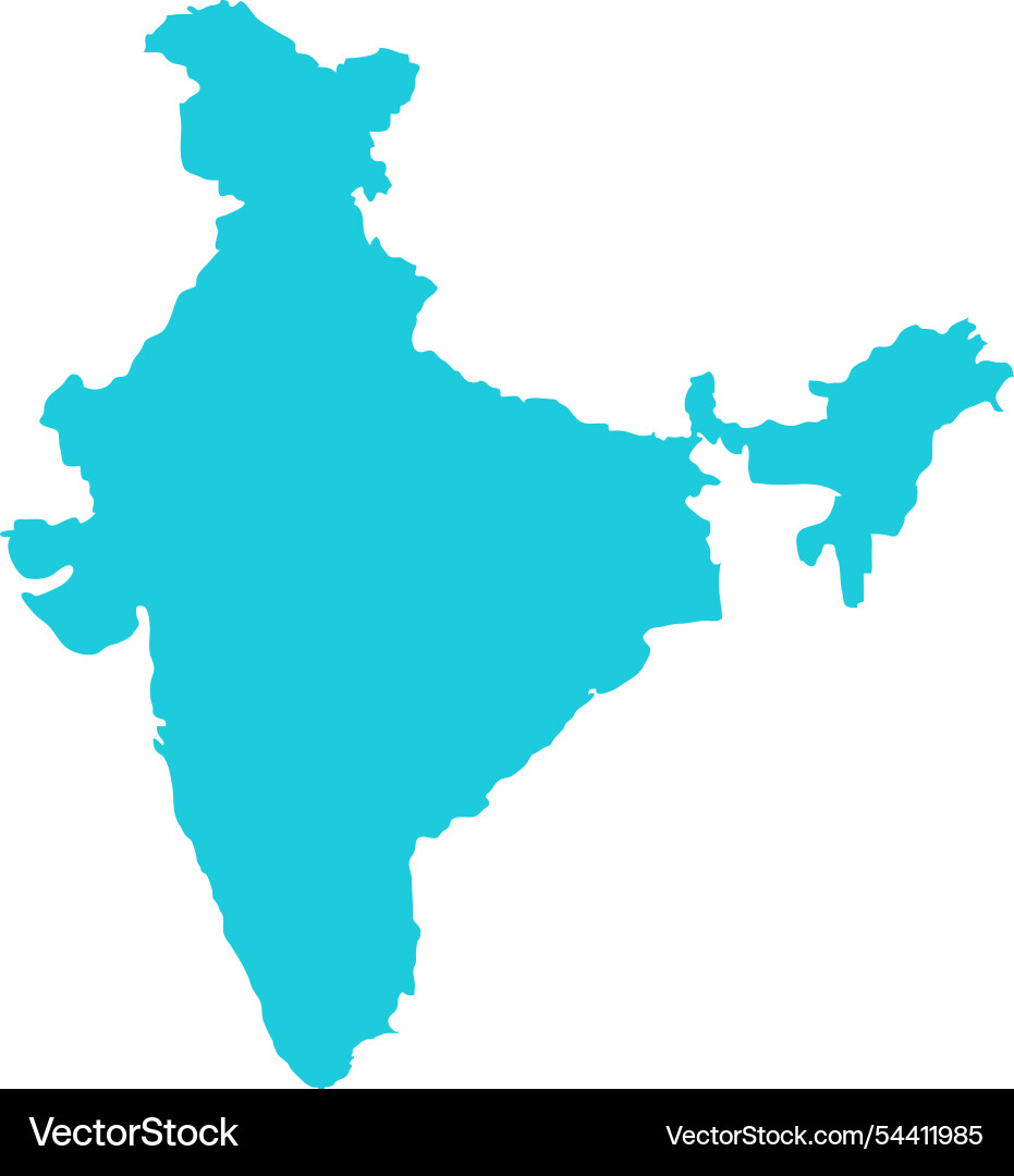 India map in blue country map india border map Vector Image