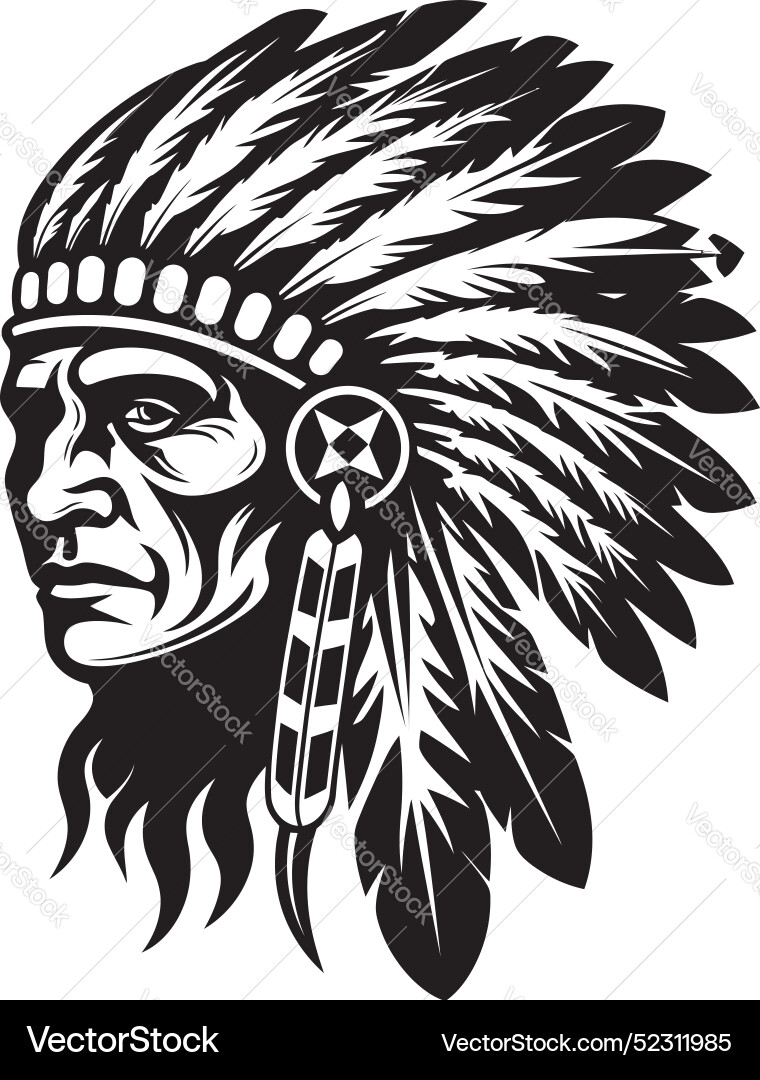 Indigenous honor iconic chief design warrior Vector Image
