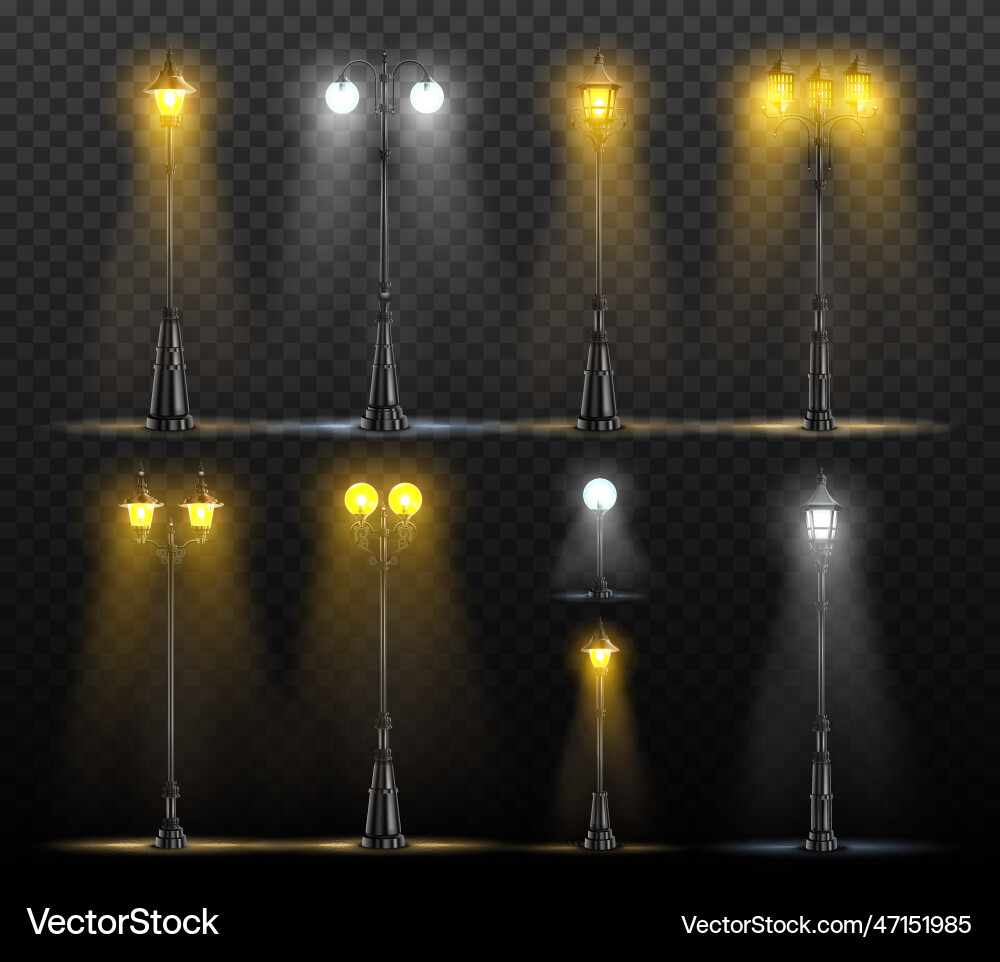 Lanterns realistic set Royalty Free Vector Image