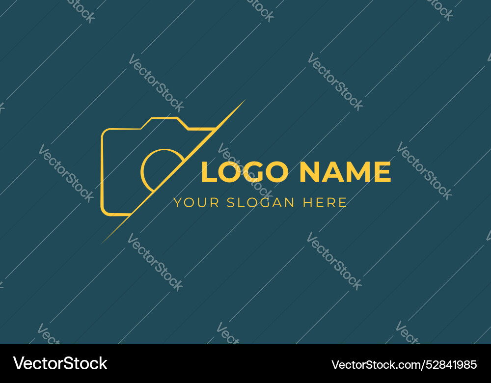 Logo camera slash hand drawn design editable Vector Image