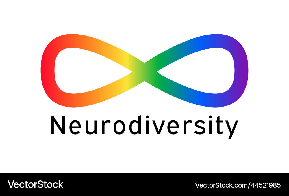 Neurodiversity symbol icon - rainbow Royalty Free Vector
