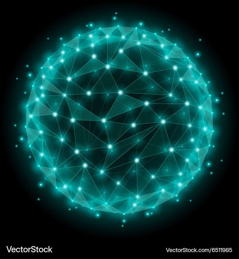 Polygonal Wireframe Sphere Royalty Free Vector Image