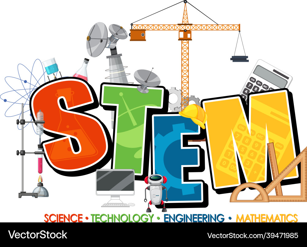 Stem education logo with science and technology Vector Image