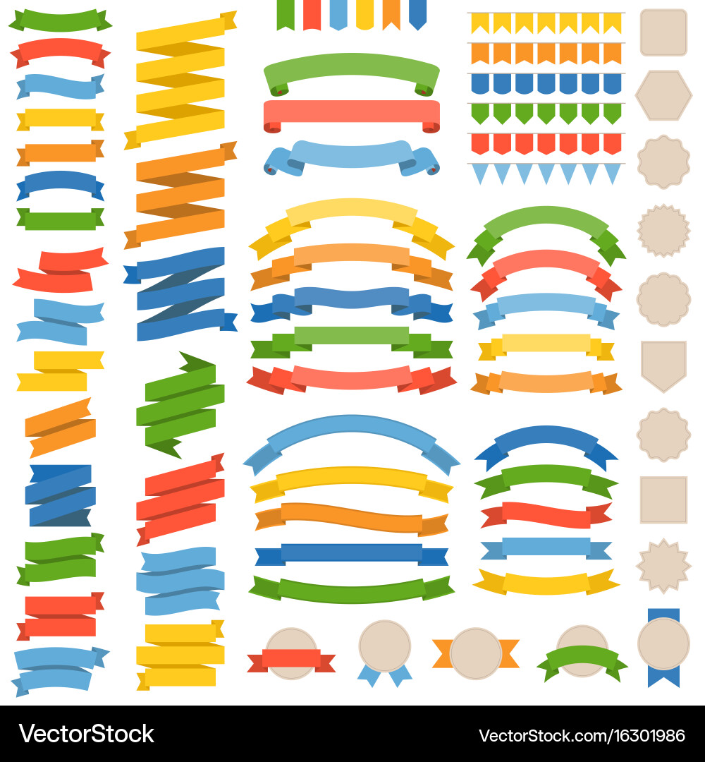 Blank ribbon and badge Royalty Free Vector Image