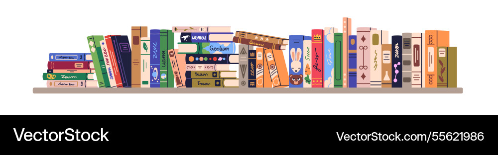 Book shelf bookshelf with education fiction Vector Image