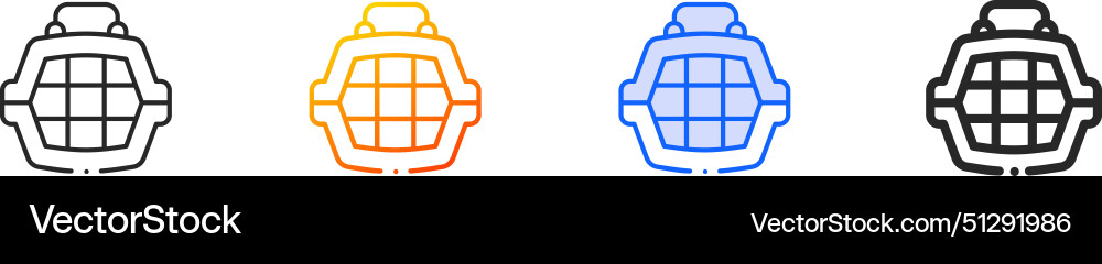 Cat carrier iconthin linear gradient blue stroke Vector Image