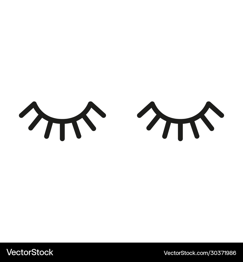 Cute cartoon eyes with lashes Royalty Free Vector Image