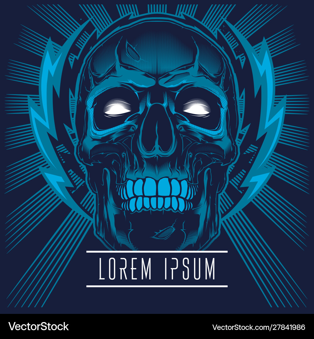 Electric Skull with Arc Halo Royalty Free Vector Image