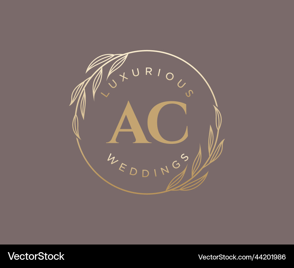 Elegant AC Wedding Monogram Logo Royalty Free Vector Image