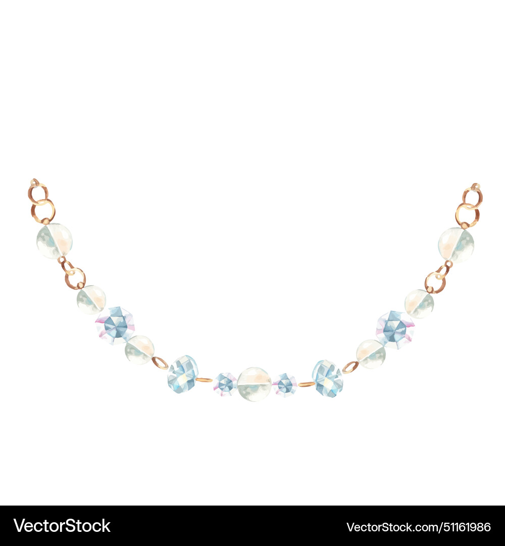 Jewelry thread or string with crystals beads Vector Image